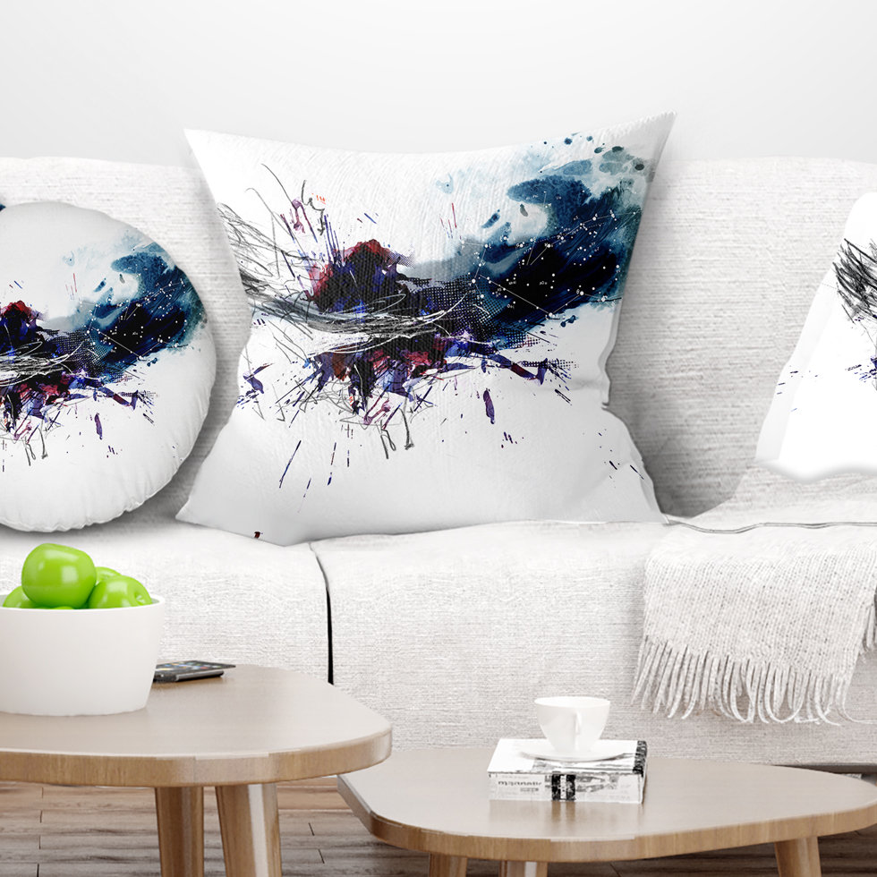 Design Art Abstract Watercolor Stain Pillow - Wayfair Canada