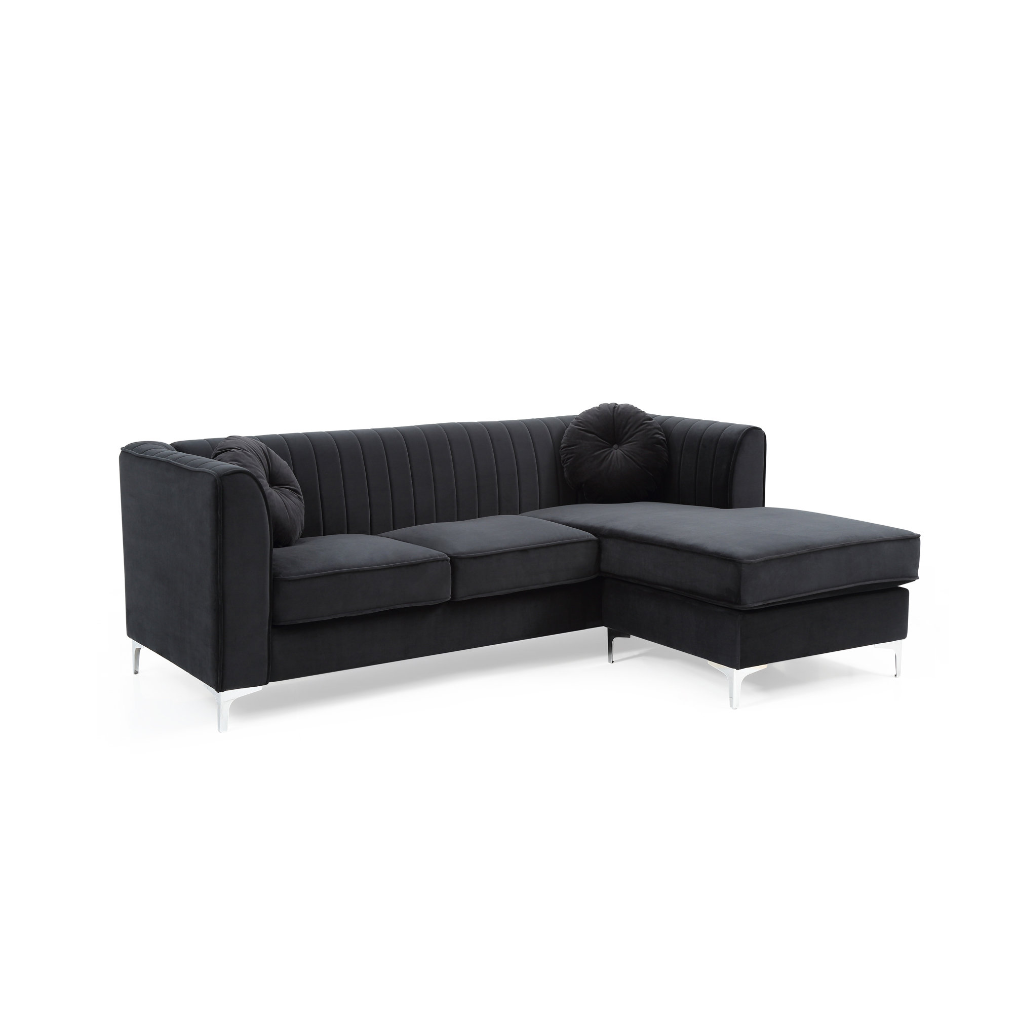 Ivy Bronx Hezekiah L Shape Sectional Sofa Couch,velvet sectional | Wayfair