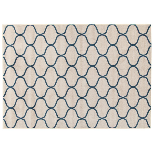 ClassicLiving Sacco Machine Woven Hand Hooked 190 X 133 Cream/Navy Area ...