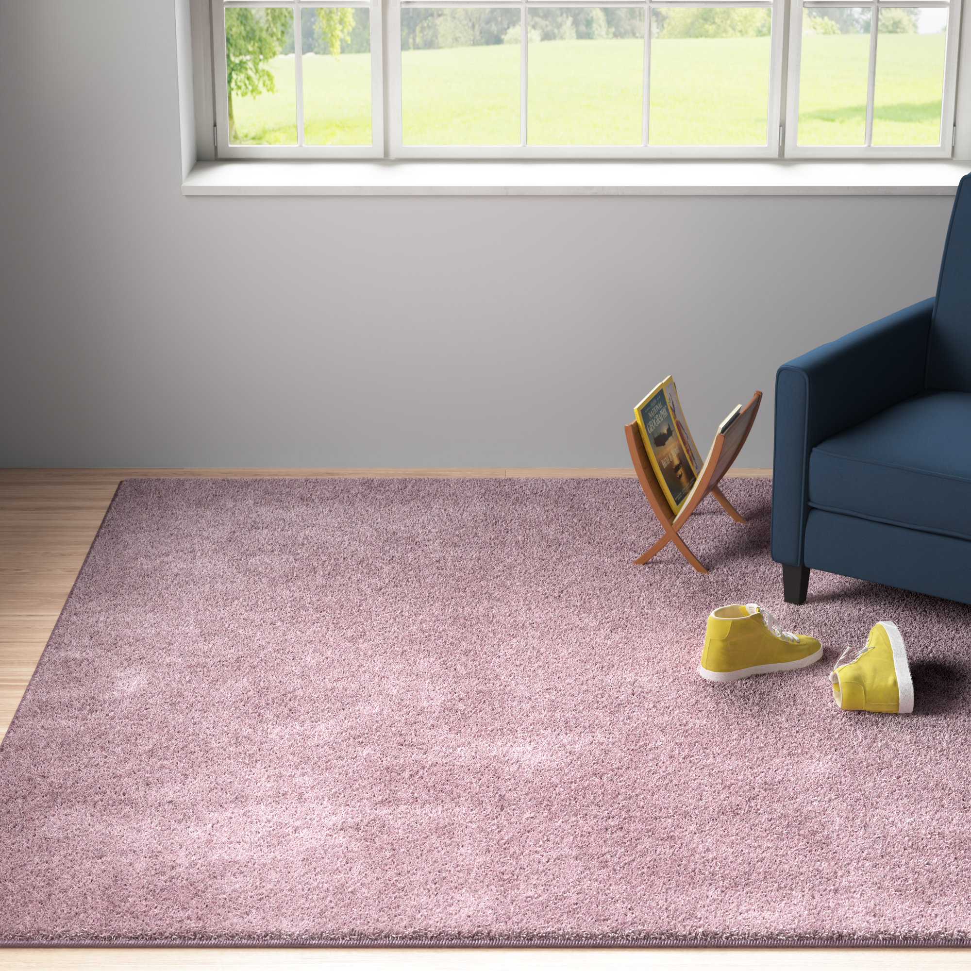 Ebern Designs Laraby Shag 500 Performance Solid Color Rug & Reviews ...