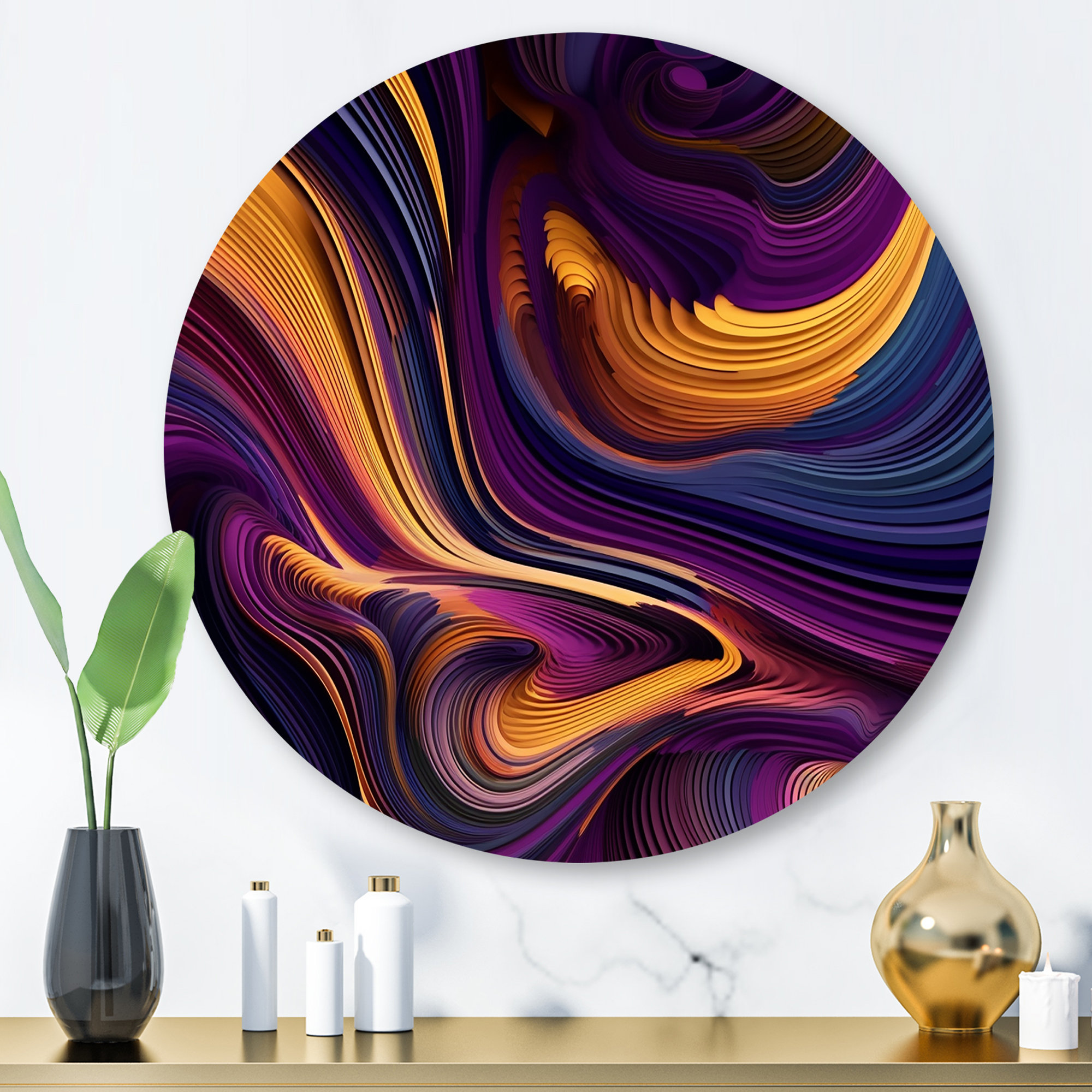 Ivy Bronx " Purple Yellow Dancing Colors II " | Wayfair