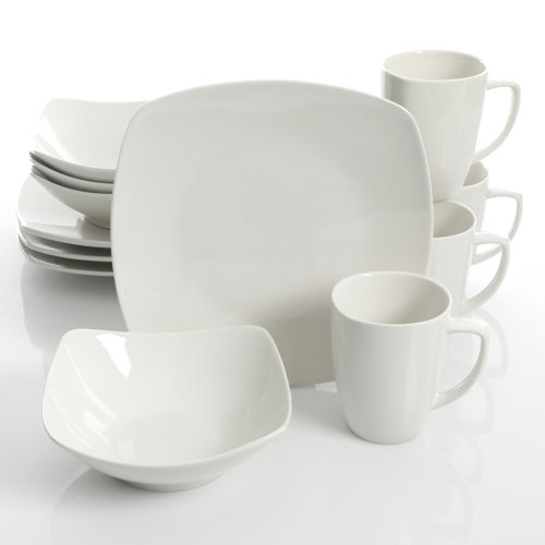Square White Dinnerware Sets | Up to 65% Off Until 11/20 | Wayfair ...
