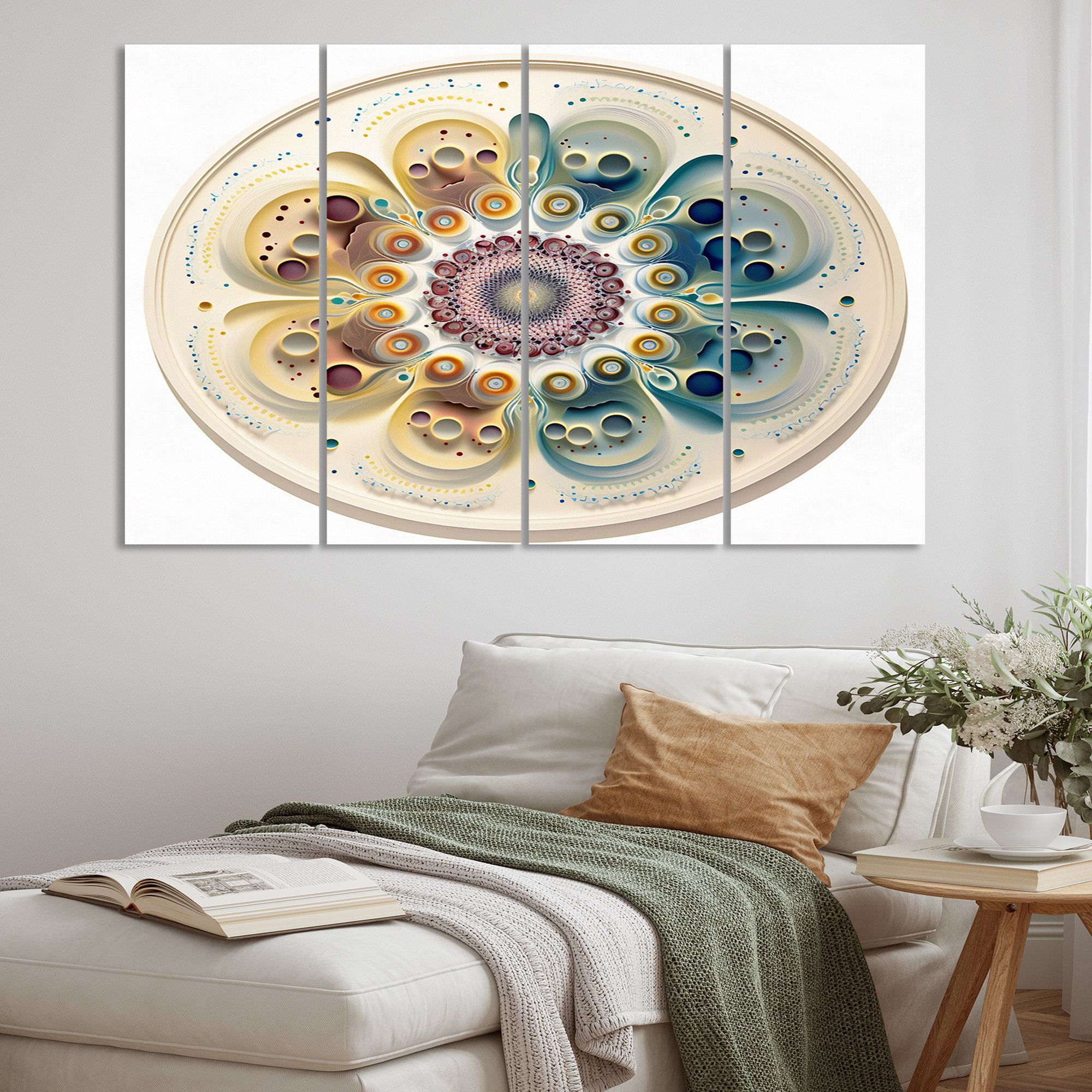 Dakota Fields Soft Coloured Cymatics Mandala VII - Modern Geometric ...