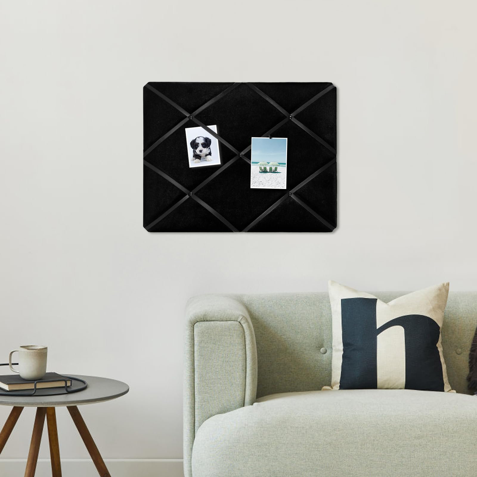 Inbox Zero Fabric Memo Bulletin Board, Velvet Pin Board For Wall ...