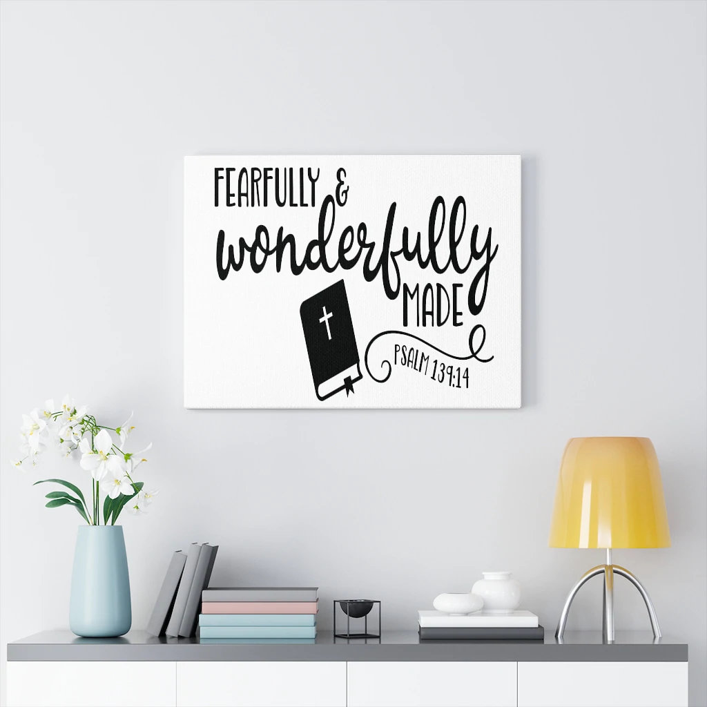 Trinx Scripture Canvas Fearfully And Wonderfully Psalm 139:14 Christian ...