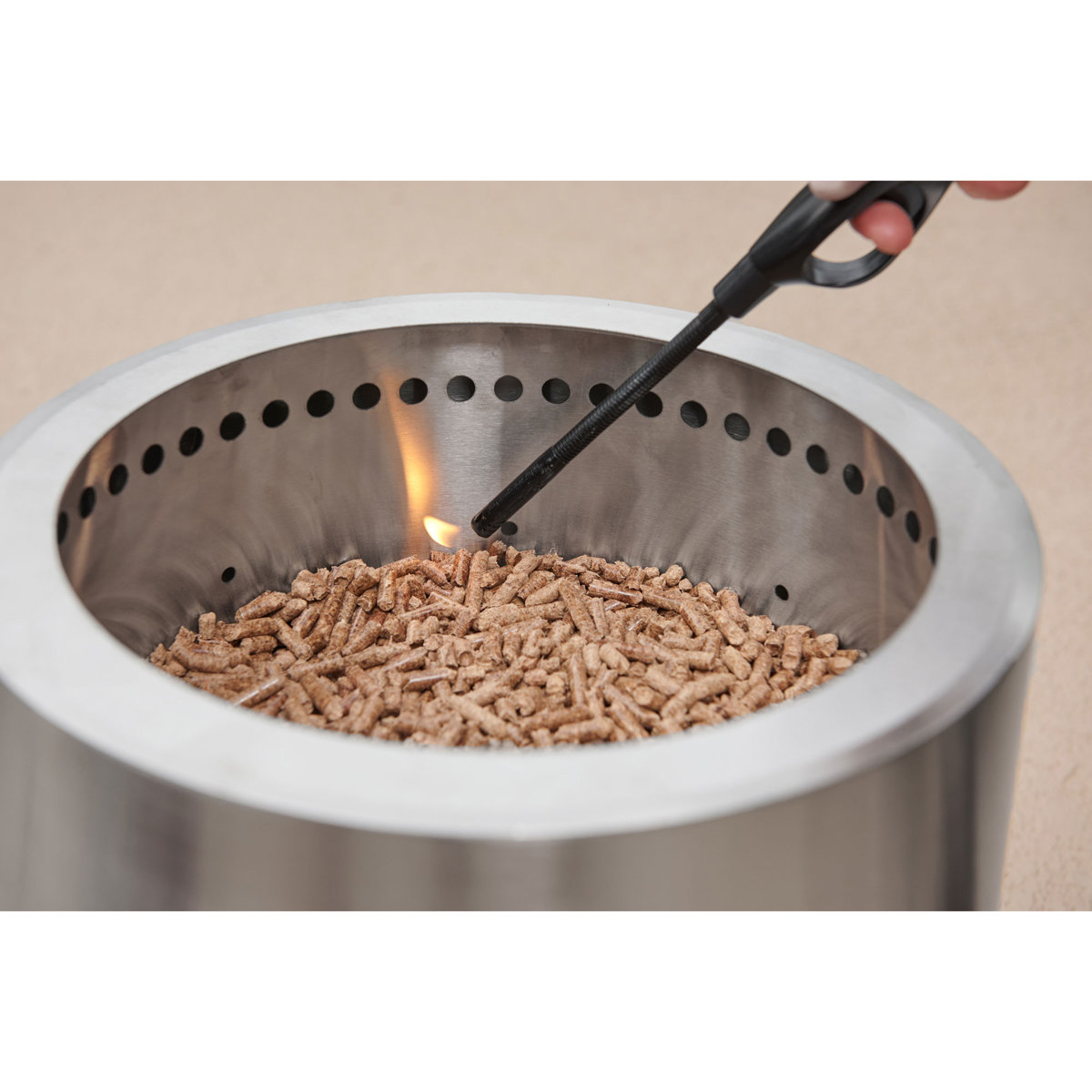 Flame Genie 12.5" H x 13.5" W Stainless Steel Wood Burning Outdoor Fire ...