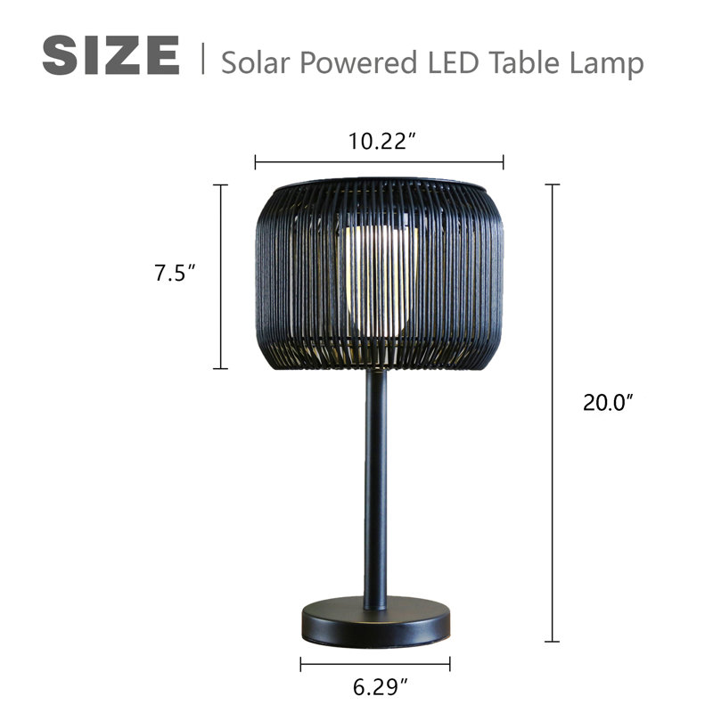 HAPLIFE 20" Solar Powered Integrated LED Outdoor Table Lamp & Reviews ...