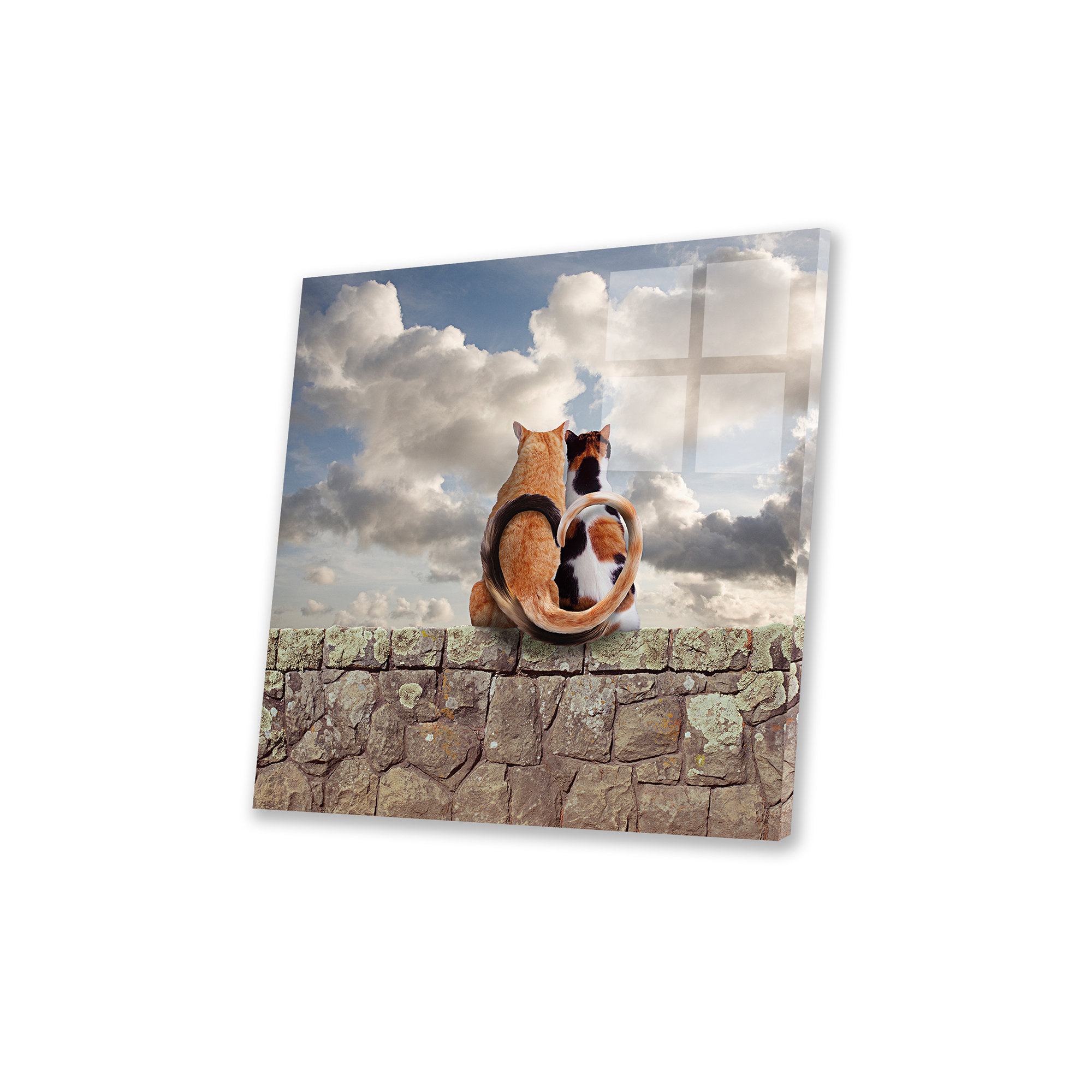 Trinx Purrrfect Love On Plastic / Acrylic by Lund Roeser Painting | Wayfair