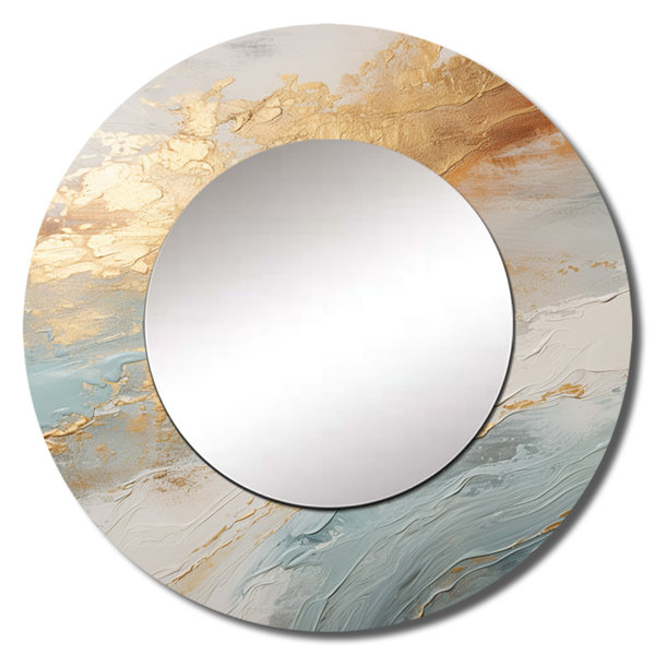 Design Art Beach Tranquility IV - Coastal Beach Round Mirror Wall Decor ...