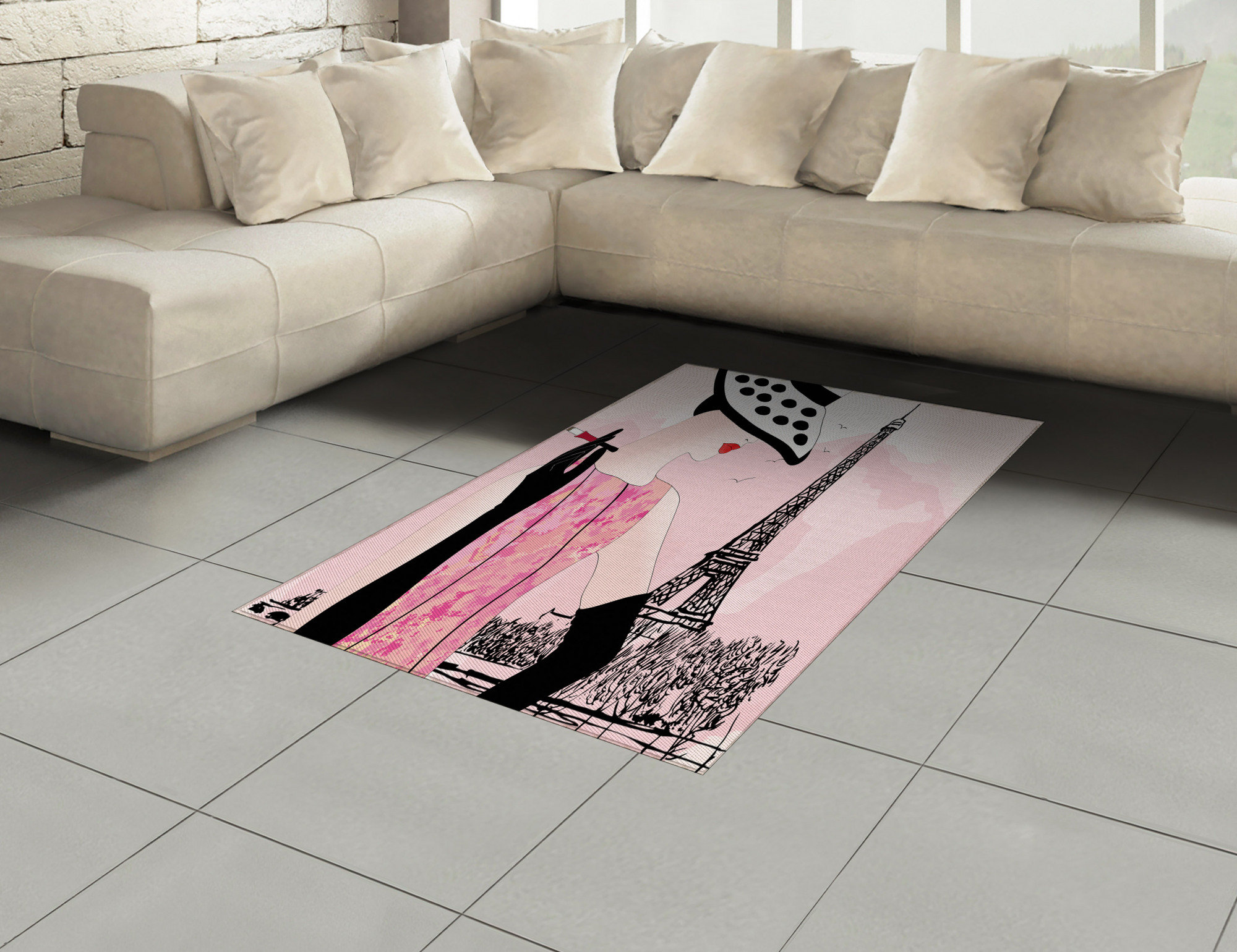 East Urban Home Paris Themed High Density Long Fiber Poly Threads ...