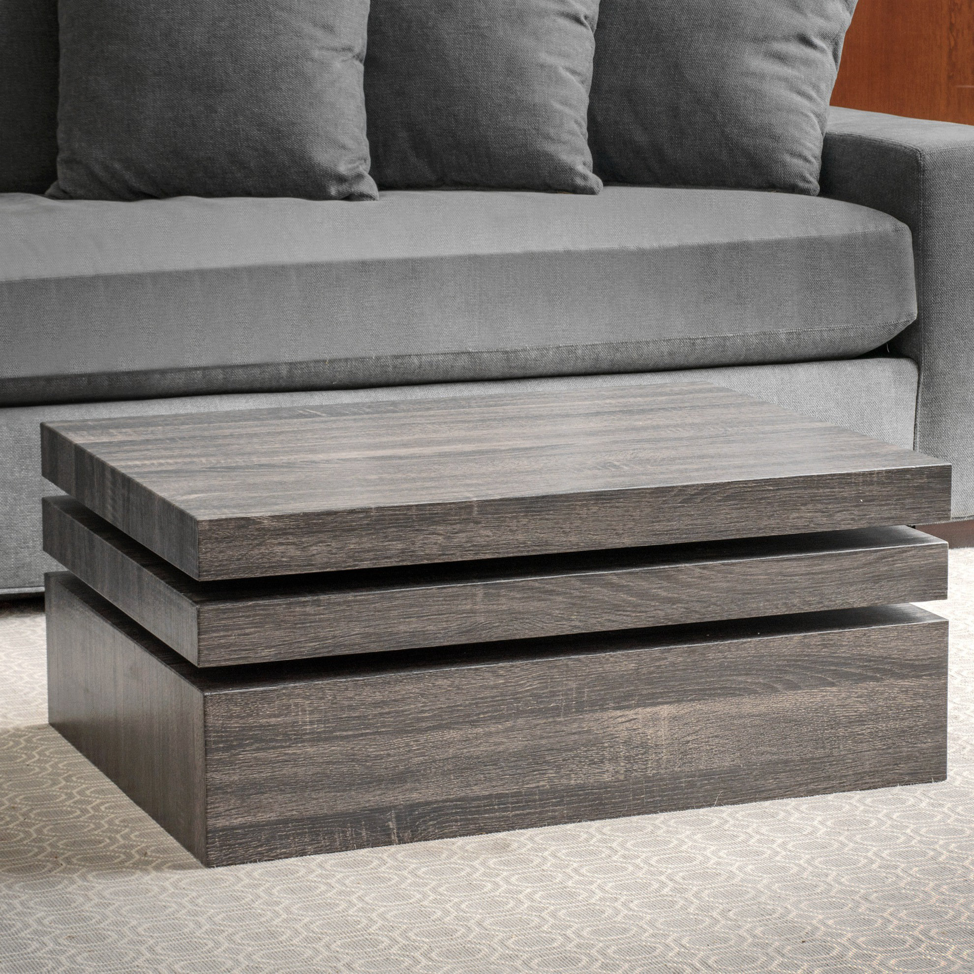 Ebern Designs Modernesque Rotating Coffee Table For Functional Living ...