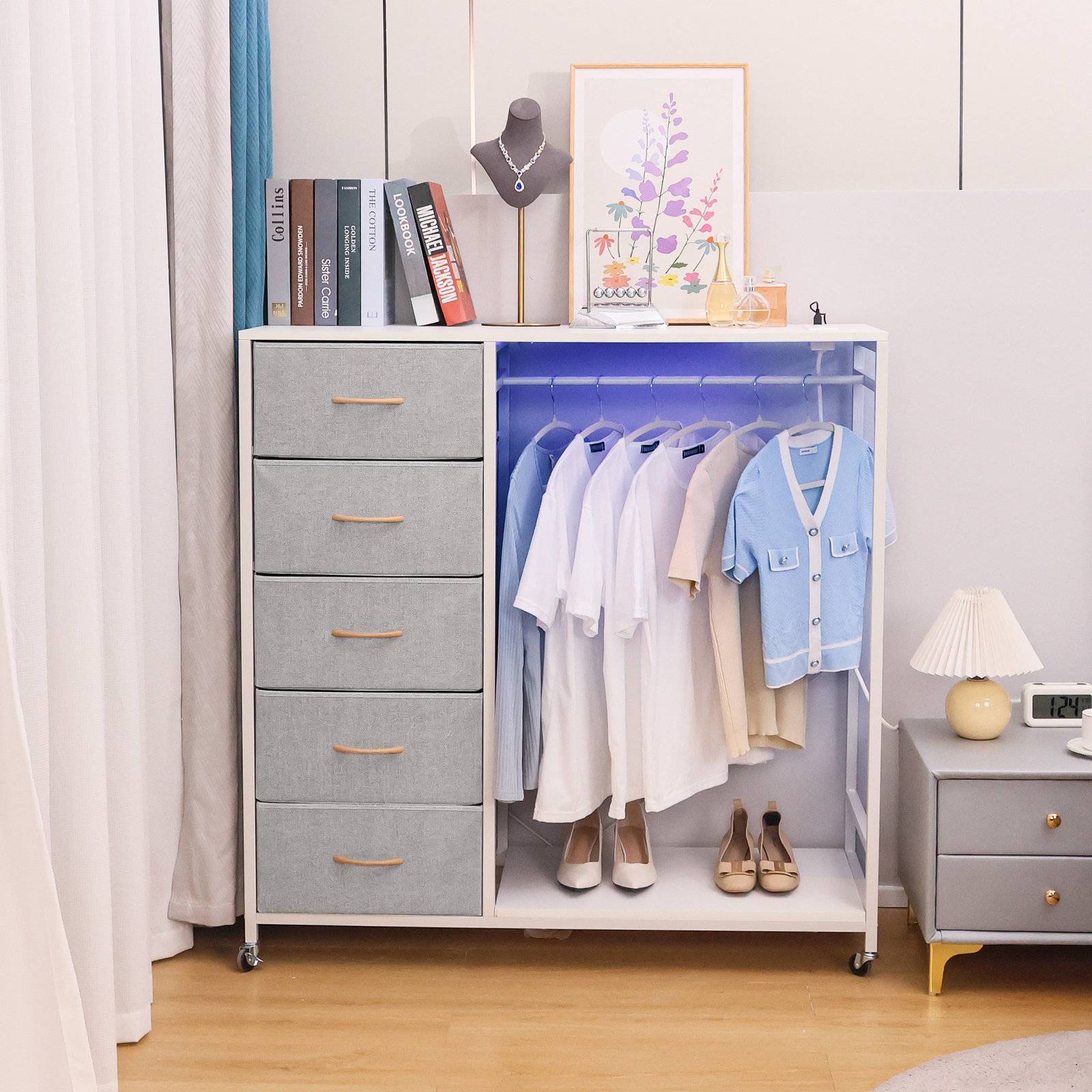 Brayden Studio® Luminous Clothing Storage Rack | Wayfair