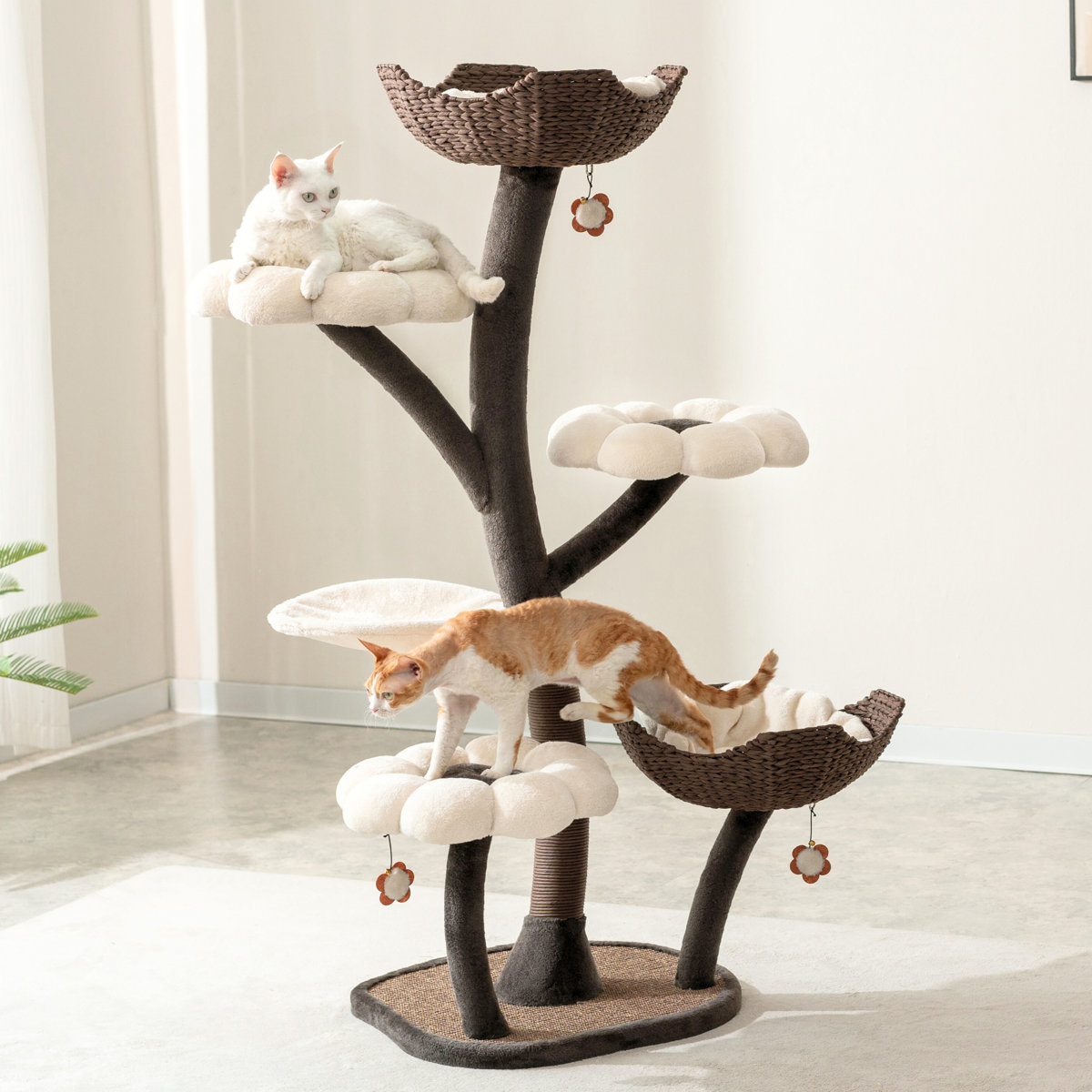 Catry 59" Floral Cat Tree with Scratching Post & Reviews | Wayfair
