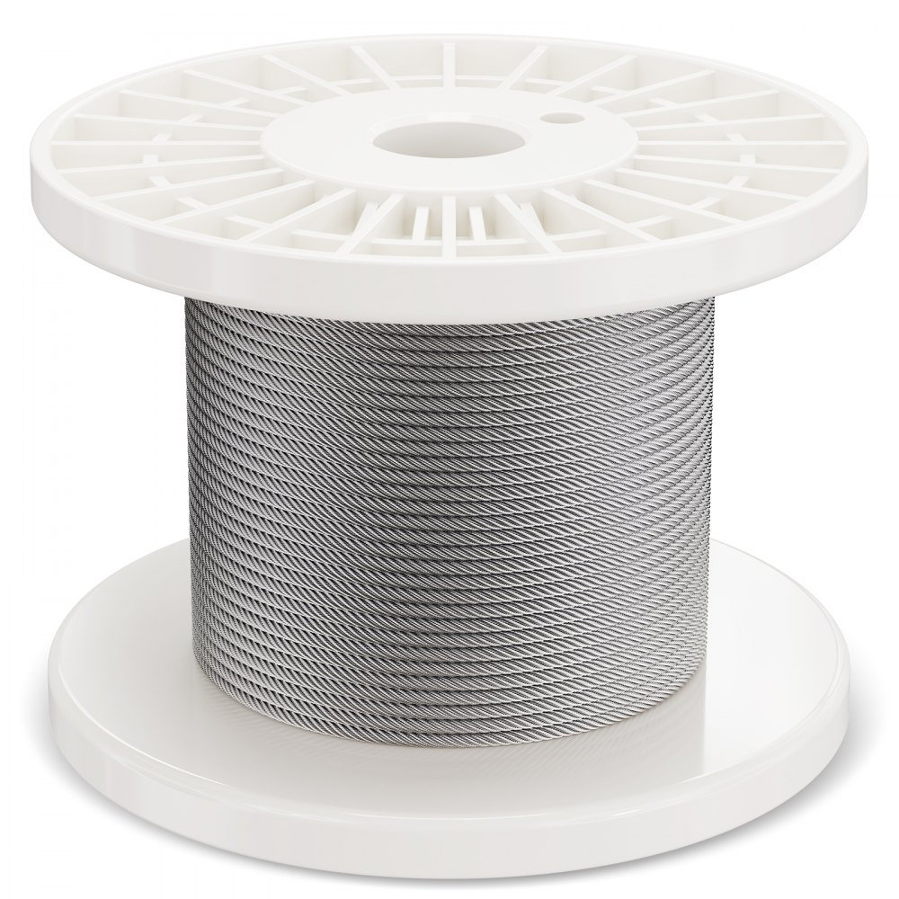 Wrought Studio T304 Stainless Steel Cable 1/8" 7x7 Steel Wire Rope 100 ...