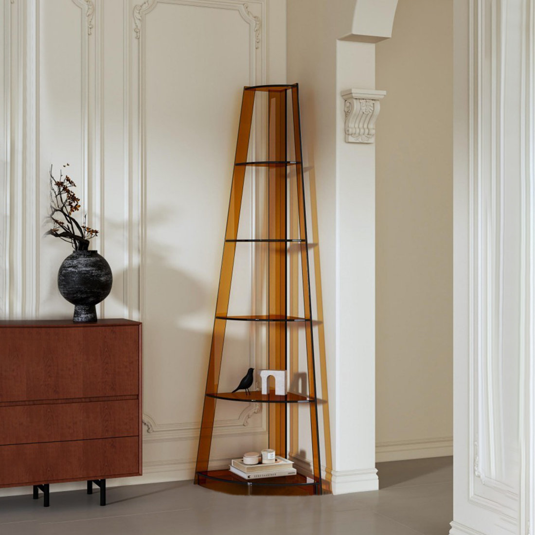 Orren Ellis Simple and modern acrylic triangular bookcase | Wayfair