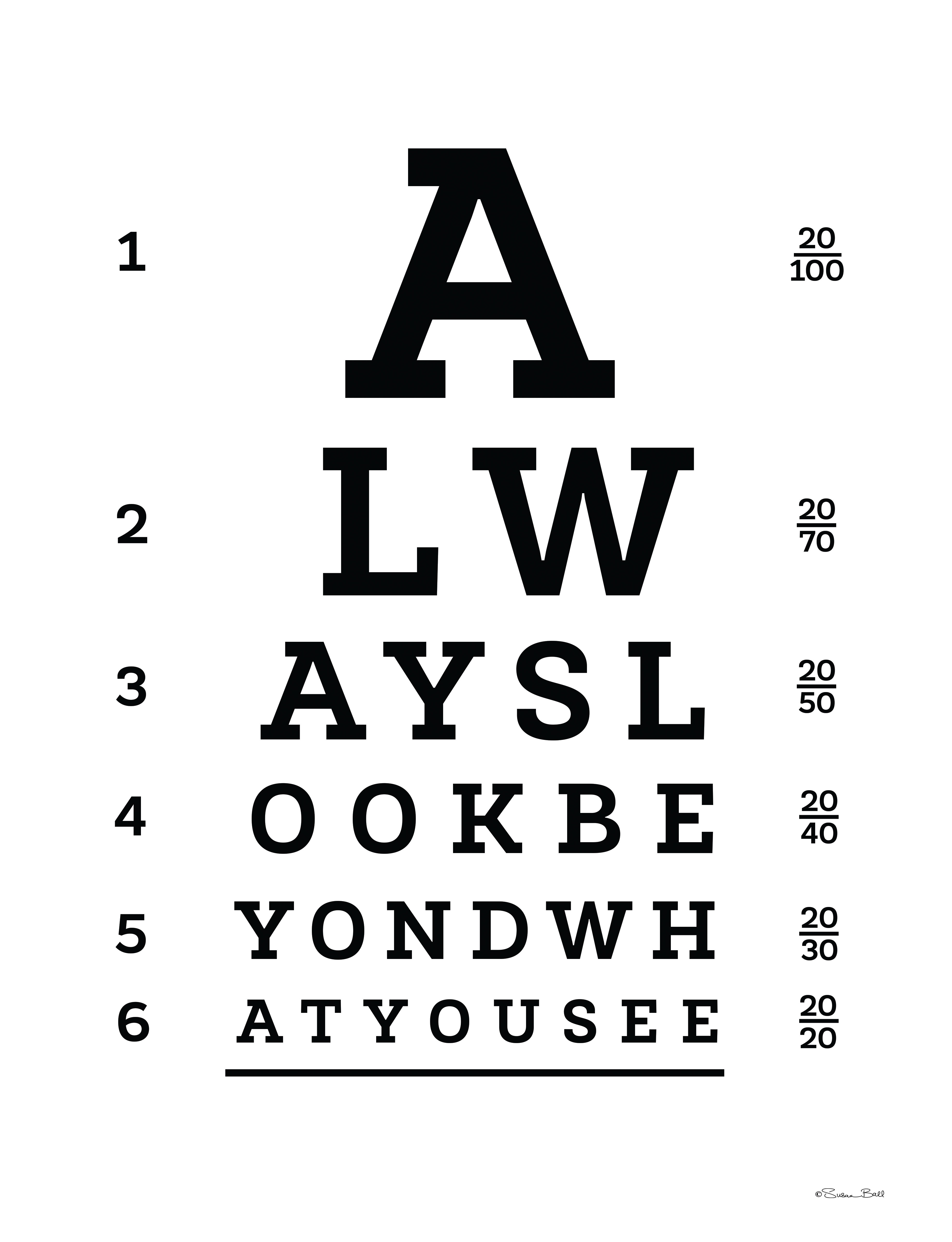 Trinx Ayseni Always Look Eye Chart On Canvas Textual Art | Wayfair