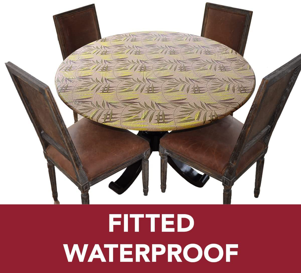 Bayou Breeze Deluxe Elastic Edged Flannel Backed Vinyl Fitted Table ...