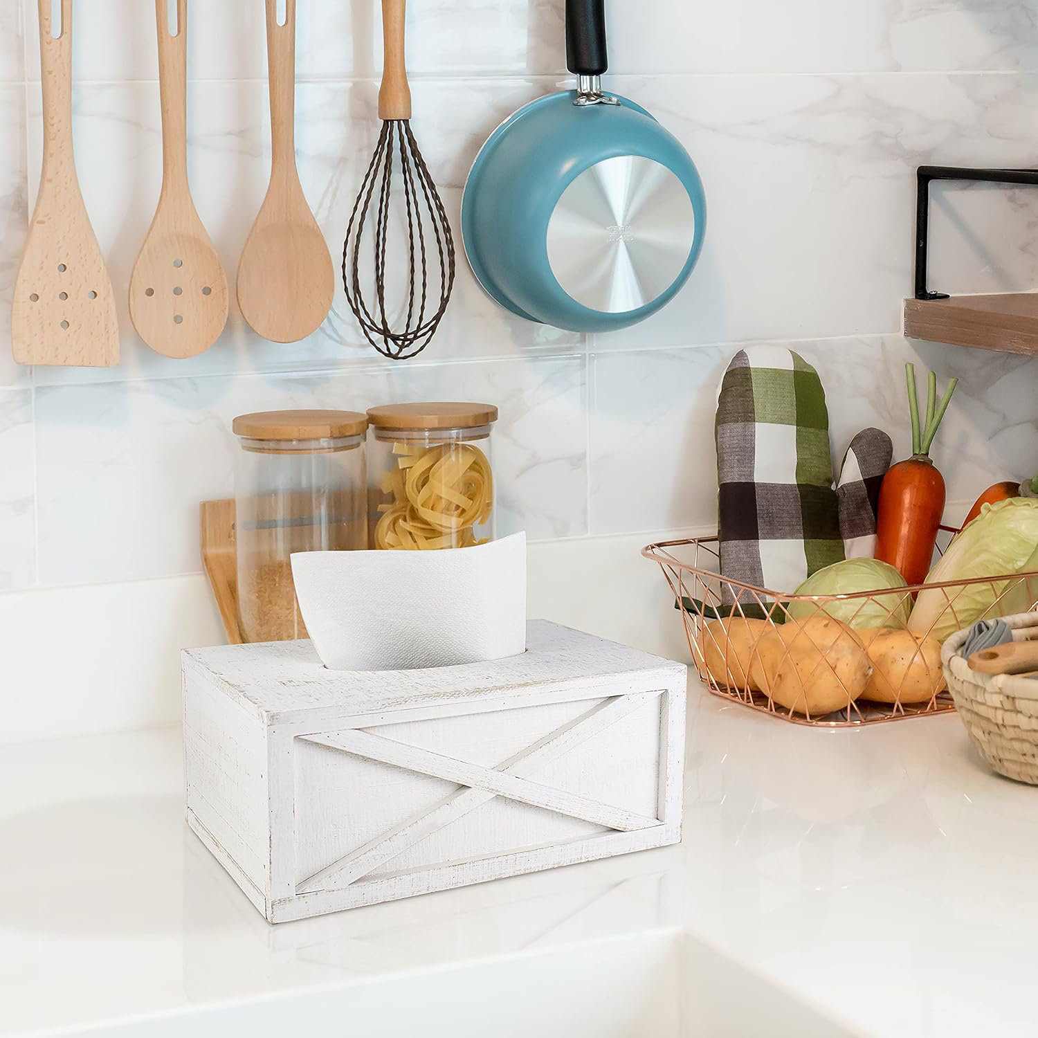 Gracie Oaks Rustic Rectangular Fir Wood Tissue Box | Wayfair
