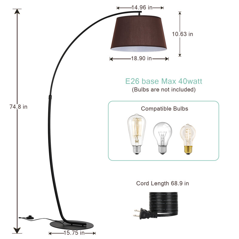 Wade Logan Avyonna 74.8" Arched Floor Lamp & Reviews - Wayfair Canada