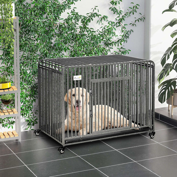 Tucker Murphy Pet™ 43" Heavy Duty Dog Cage, Foldable Steel Crate Kennel ...