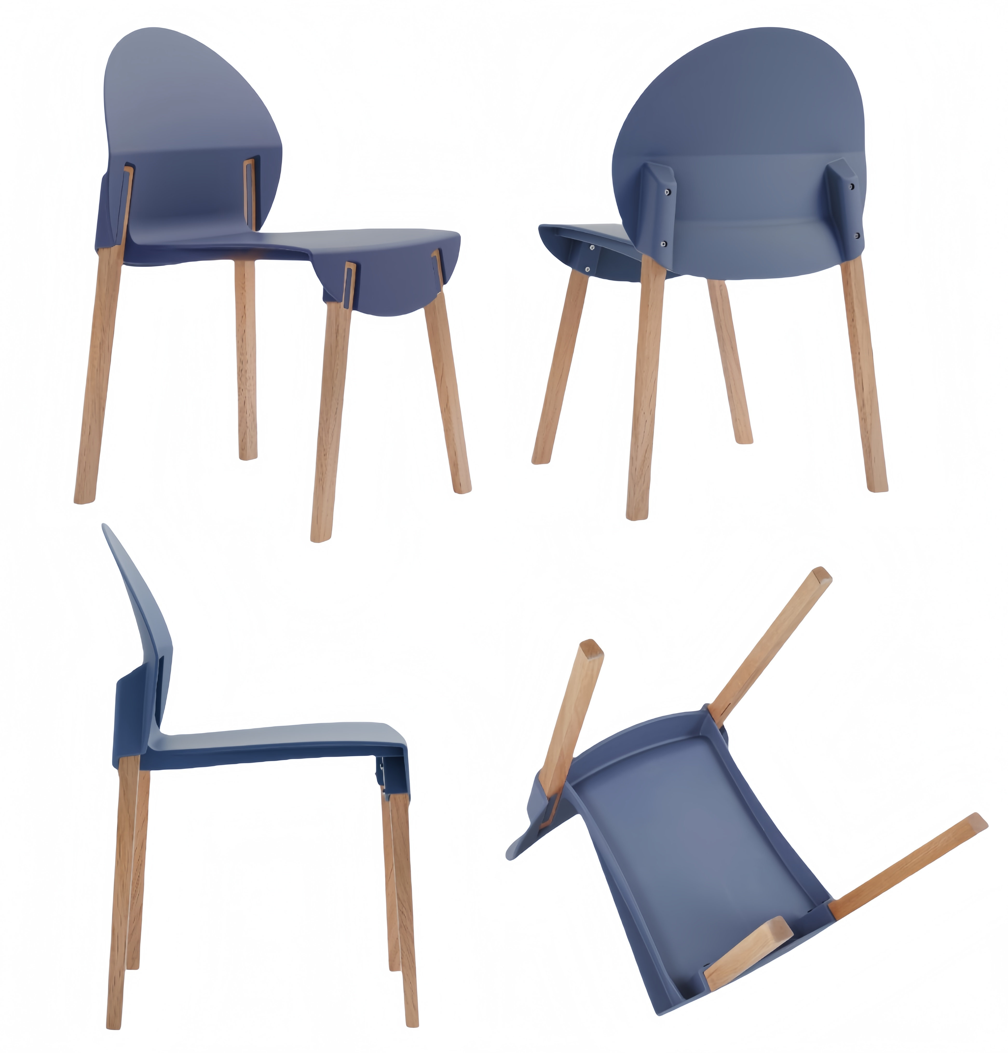 Corrigan Studio 4-pack Chairs With Red Oak Wood Legs And Pp Seat ...