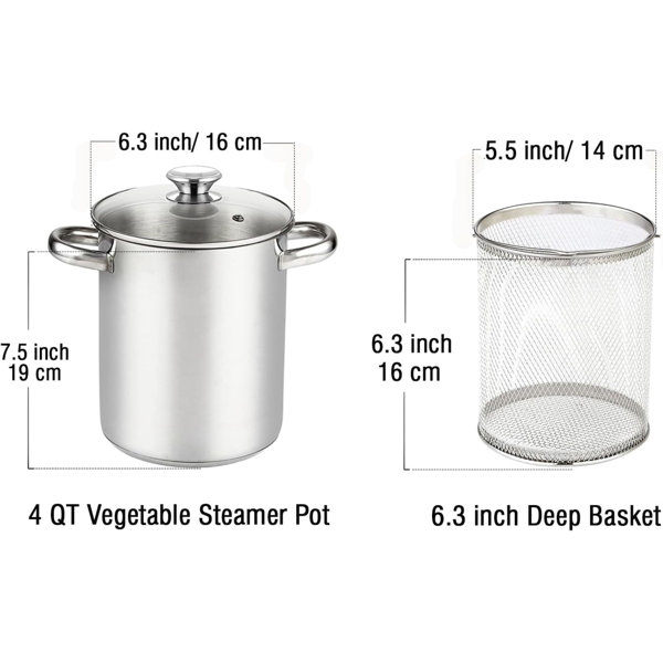 Cook N Home Deep Fryer Pot, 304 Stainless Steel Deep Pot with Oil Drip ...