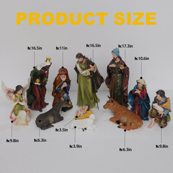 The Holiday Aisle® Classic Nativity Scene Indoor Christmas Nativity Set ...