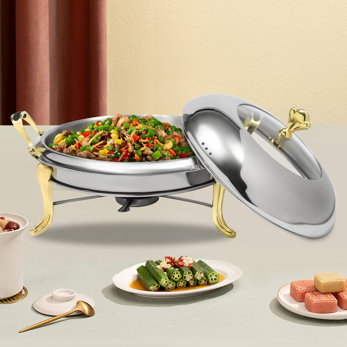 The Party Aisle™ 13.4" Round Chafing Dish Buffet 2.5L Catering Chafers ...