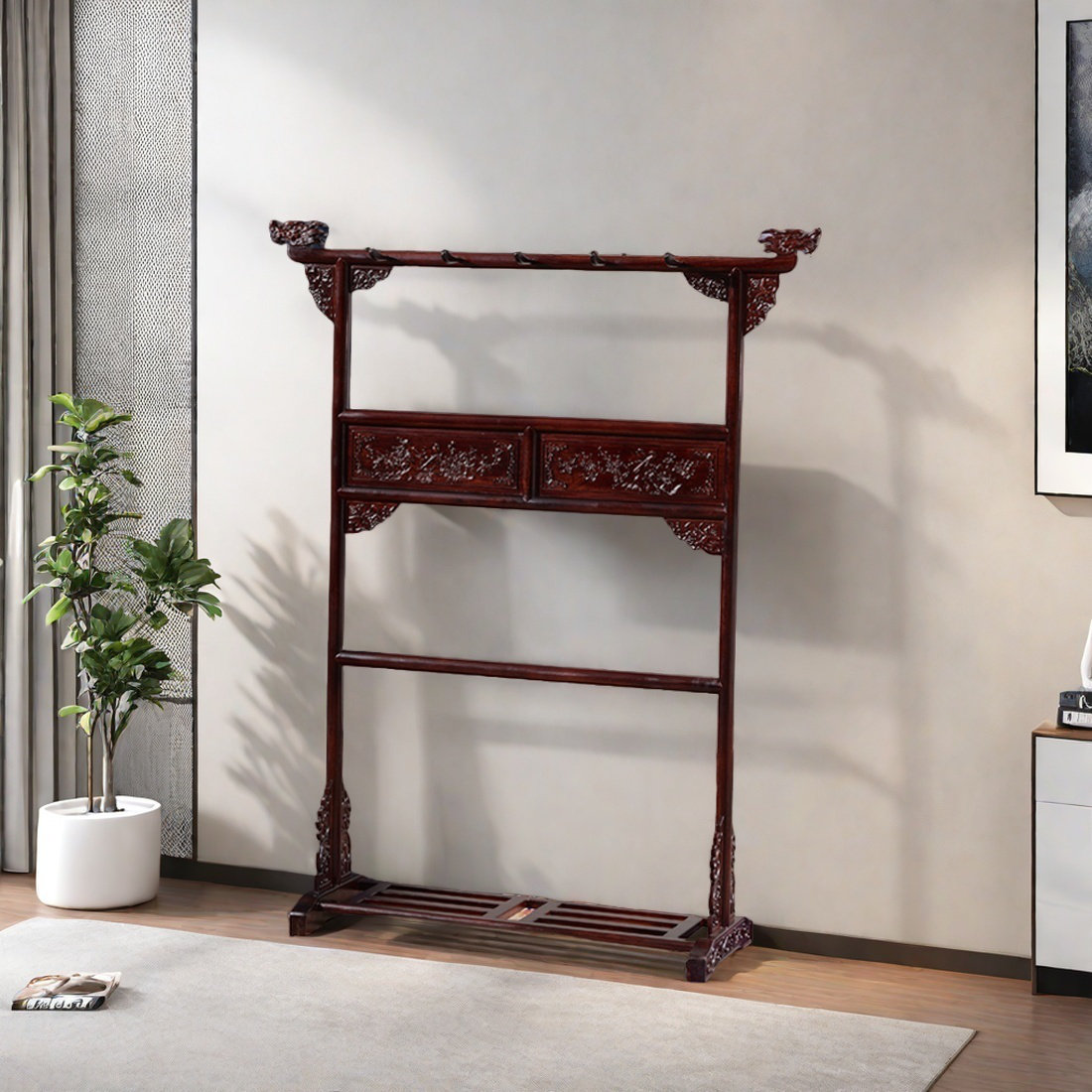 Your Favorite Celebrities Solid Rosewood Coat Rack with Hooks | Wayfair