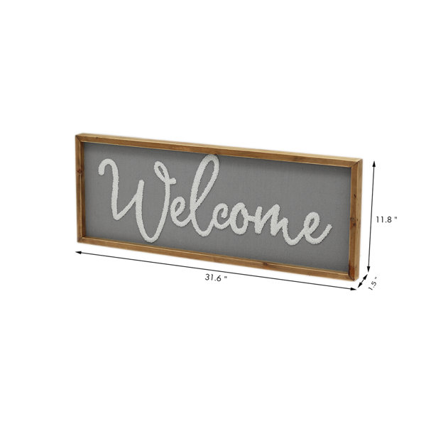 Gracie Oaks Welcome Sign Wall Décor | Wayfair