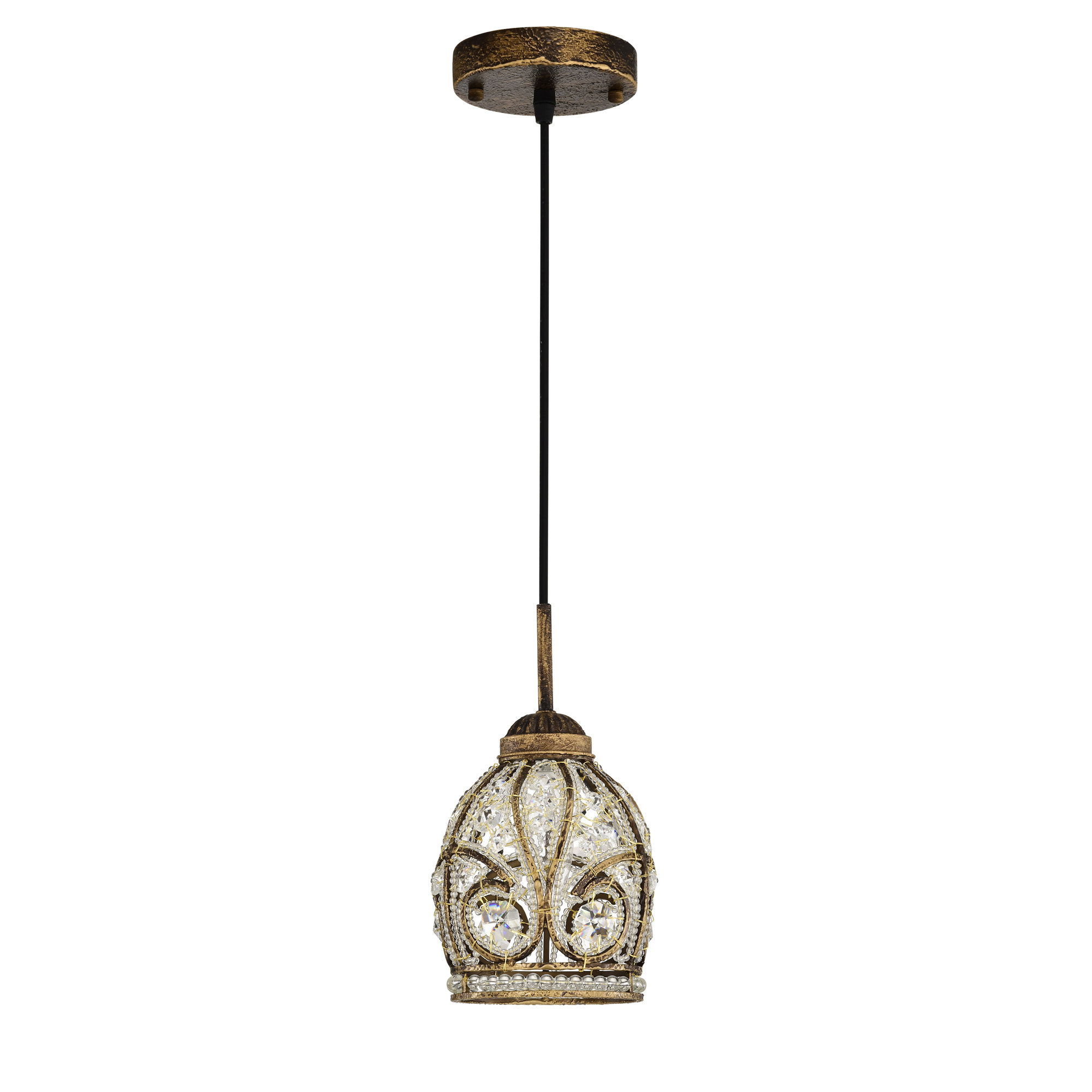 House of Hampton® Telder Crystal Scroll Pendant Ceiling Lamp | Wayfair