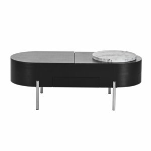 Ivy Bronx Modern Oval Lift Coffee Table with Hidden Compartments and ...