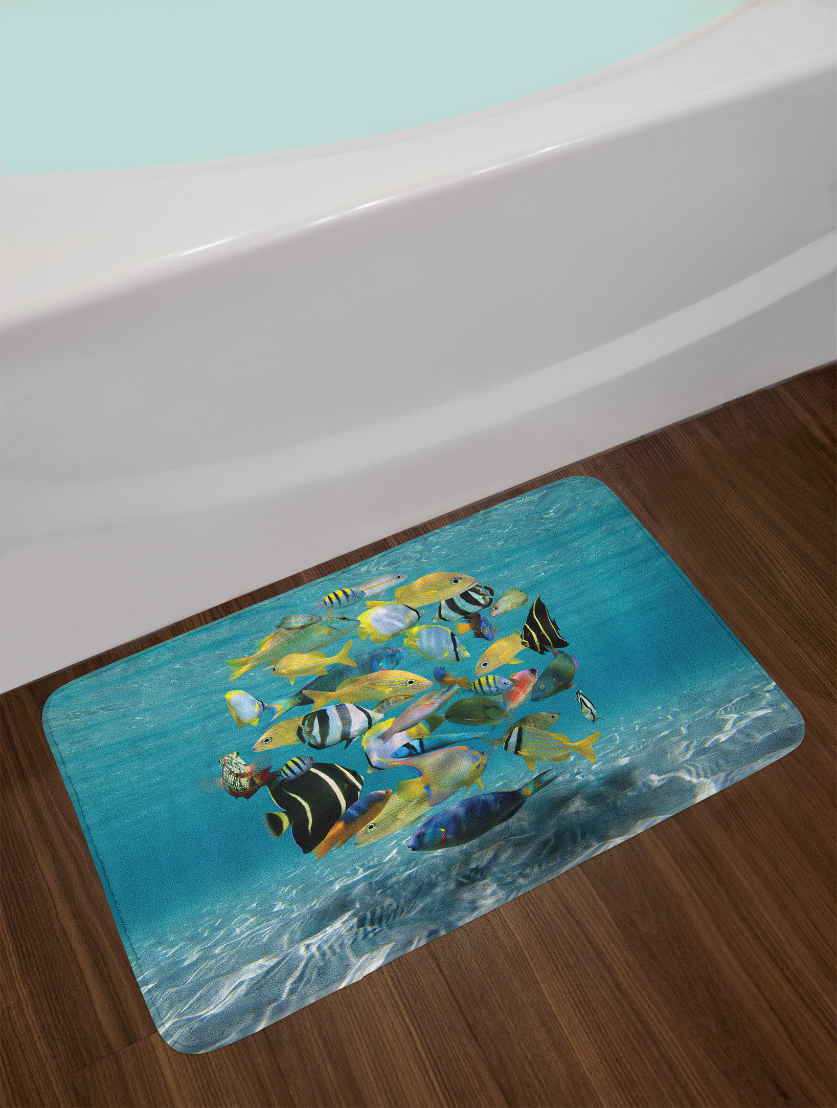 East Urban Home Shoal Fish Bath Rug | Wayfair