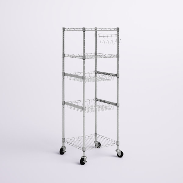 TRINITY EcoStorage Chrome 5-Tier NSF Steel Wire Shelving w/ Baskets ...