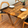 Loon Peak® Junilla Live Edge Solid Walnut Dining Table – Handmade ...