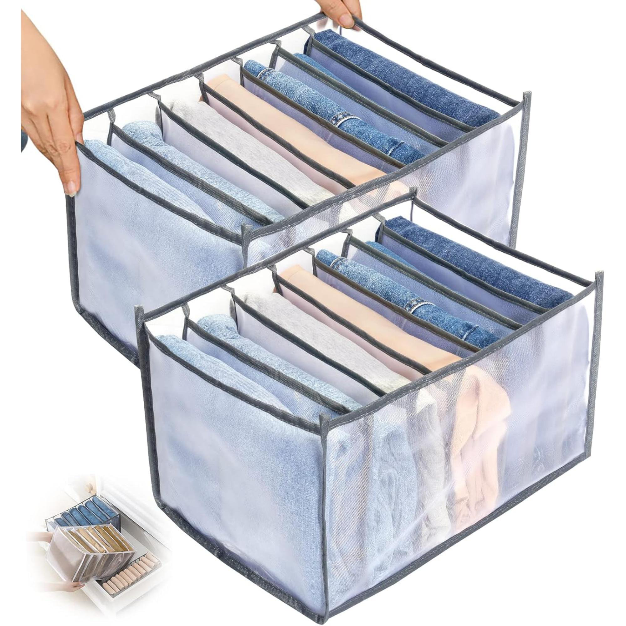 Rebrilliant Wardrobe Clothes Organizer 7 Grids, Folded Clothes ...