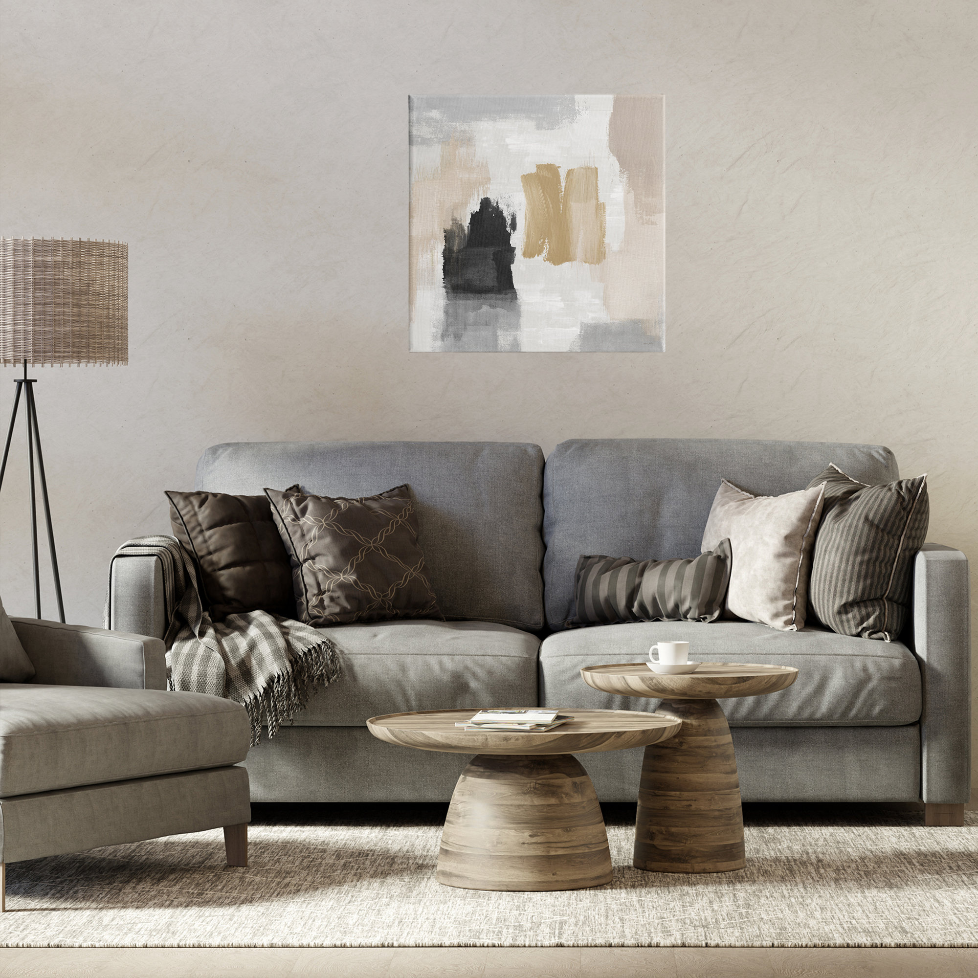 Dakota Fields Brushed Pastel Soft Abstract Canvas, design by Amber ...