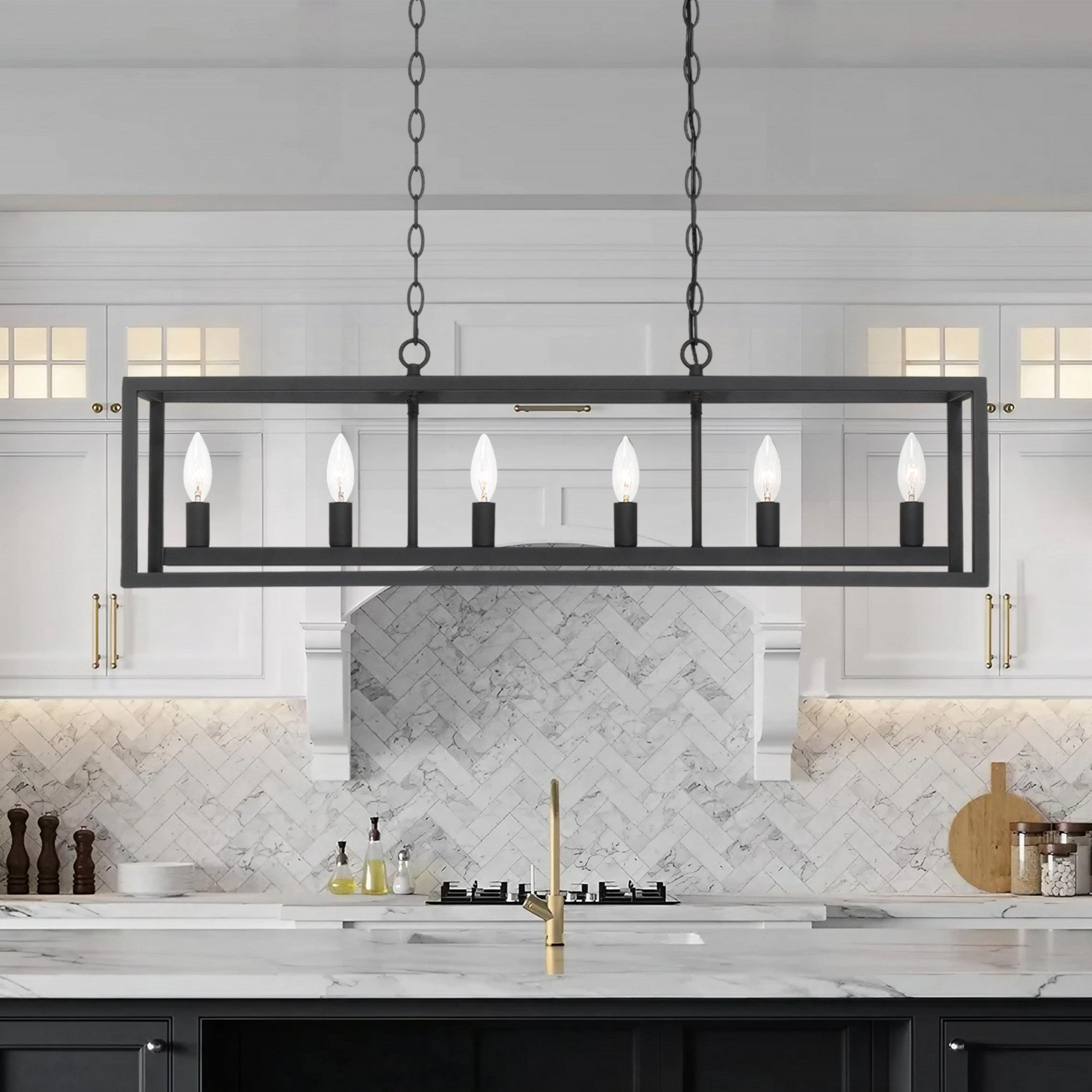 Trent Austin Design® Pitman 6 - Light Kitchen Steel Island Linear ...