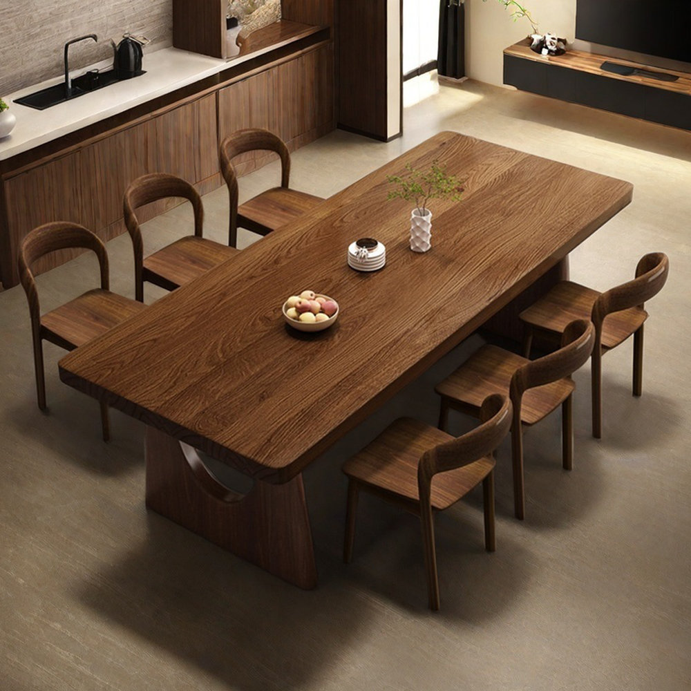 HEshihome Rectangular Modern Simple Solid Wood Dining Tables | Wayfair
