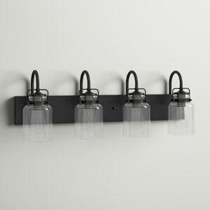 Three Posts Loucks 30 in. 4-Light Farmhouse Dimmable Vanity Light with ...