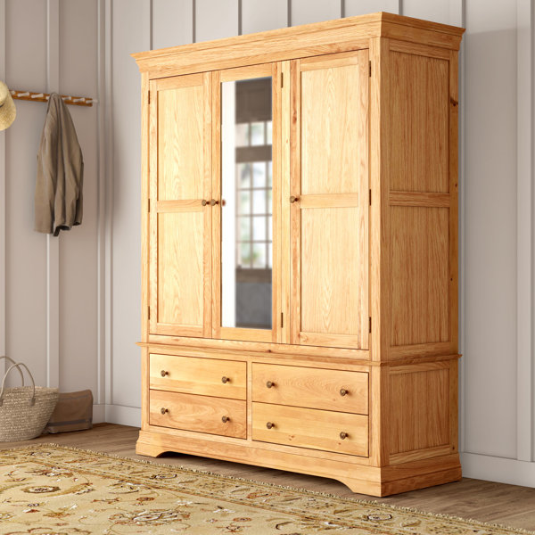 August Grove Walmer 3 Door Solid Wood Wardrobe | Wayfair.ie