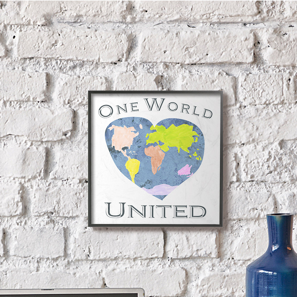 Trinx Ac-907 One World United Phrase Abstract Heart Shaped Globe by ...