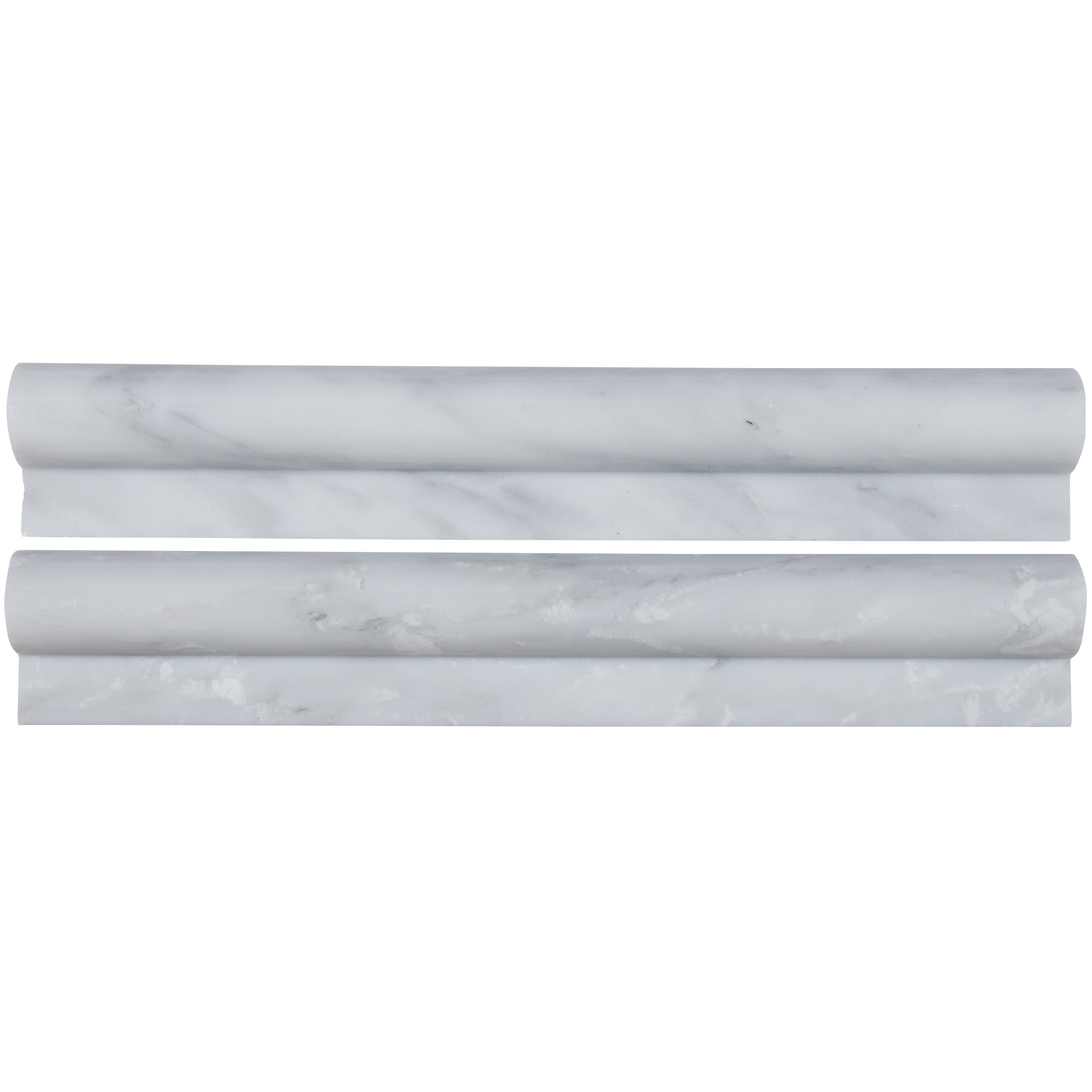 Ackland Iona Mist 2 in. x 12 in. Polished Marble Crwon Molding Tile ...