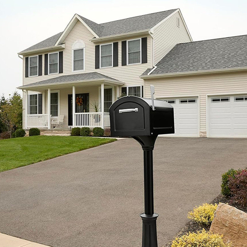 ZILNOX Heavy Gauge Galvanized Steel Mailboxes, Post Mount, XL, Metal ...