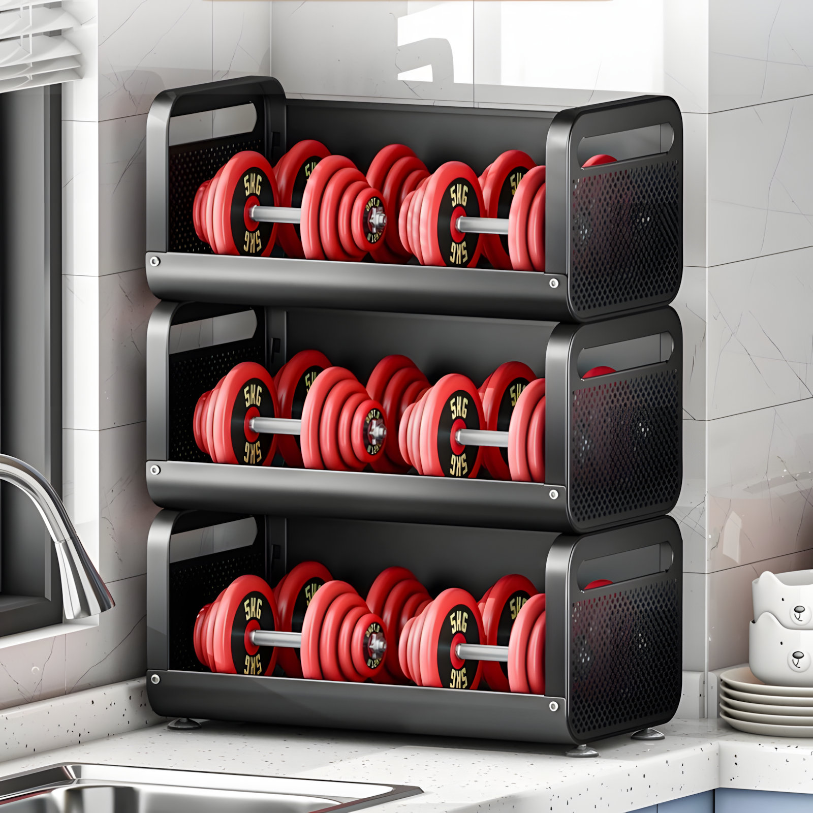 Prep & Savour Countertop Vegetable Basket Organizer - Multi-Tier ...