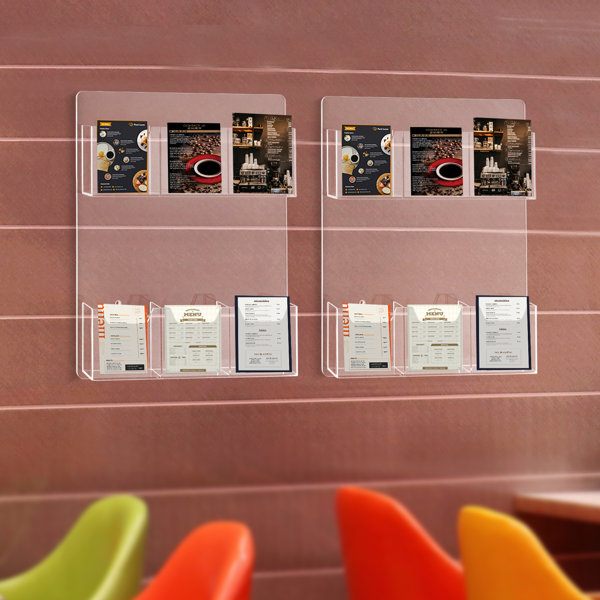 FRONG 14.96"H 6-Pocket Wall Mount Acrylic Brochure Holder - Wayfair Canada