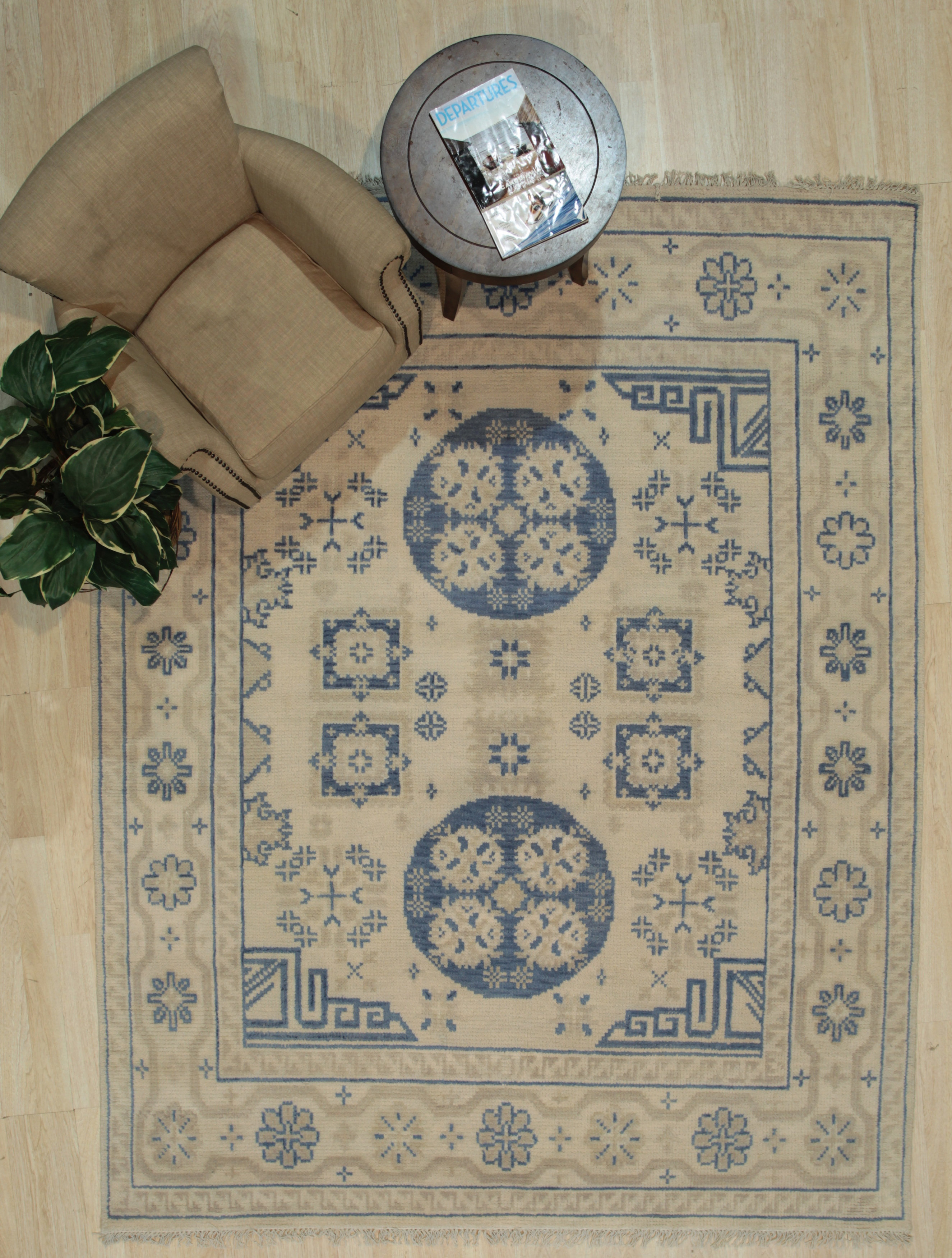 Bungalow Rose Versatile Isla Beige Hand Knotted Wool Rug | Wayfair