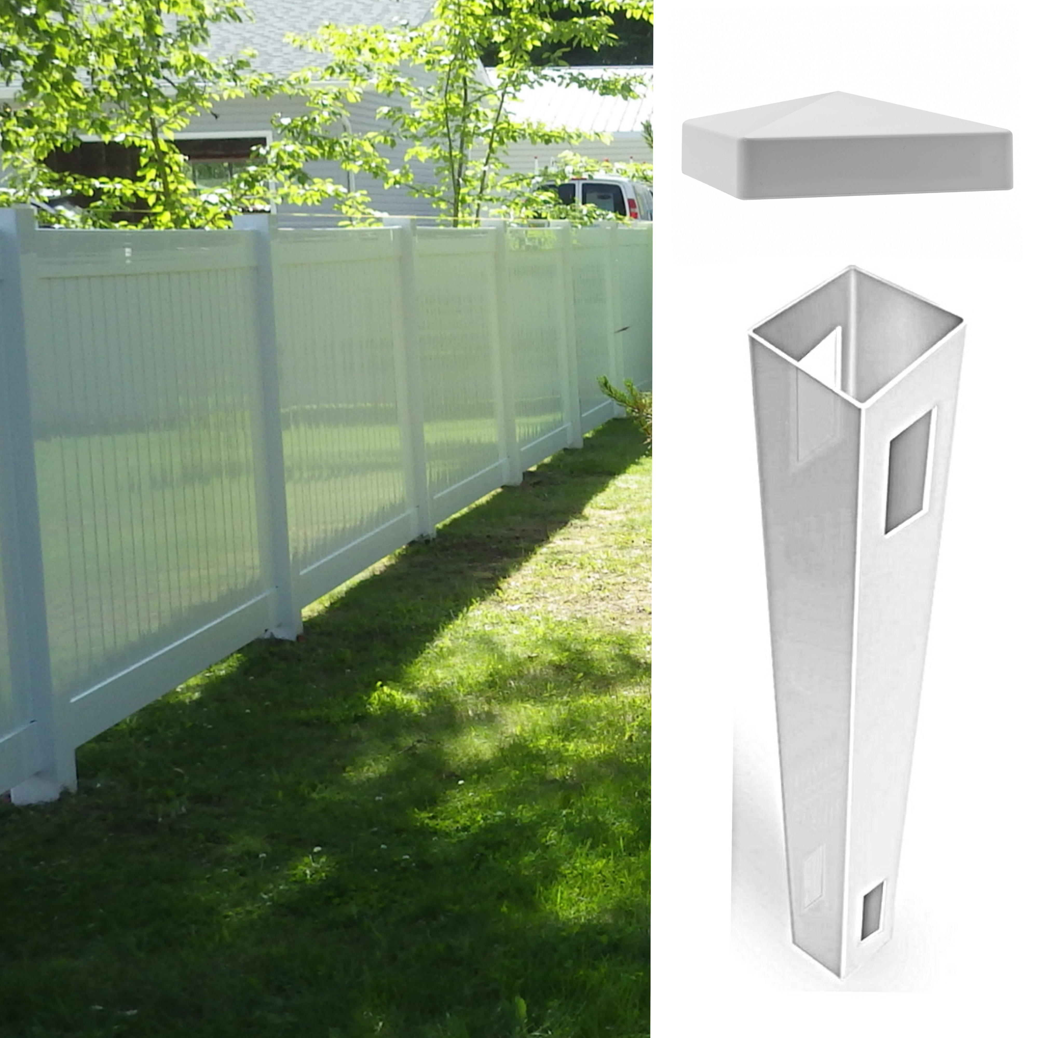 VK 5” X 5” X 96” White Vinyl Line Post & Cap - Wayfair Canada