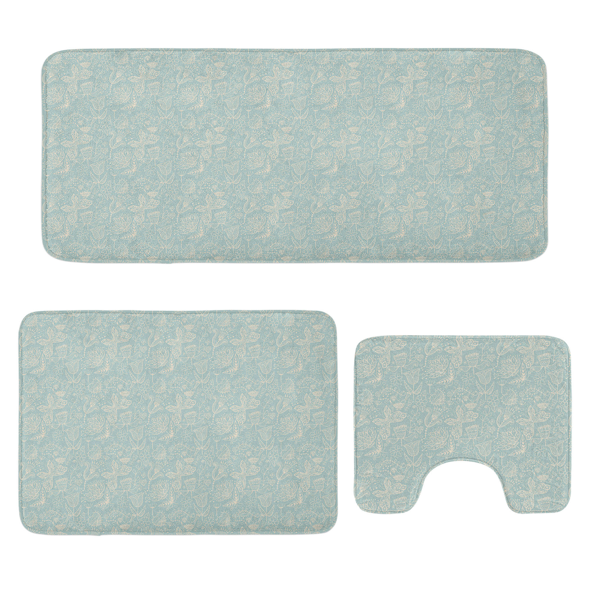 Dakota Fields Hipster Bathroom Rug Set 3 Pieces U-Shape & Rectangle ...