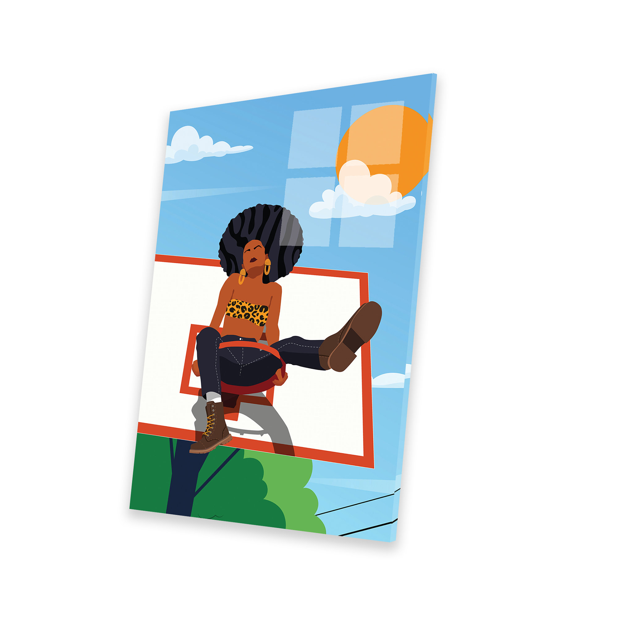 Mercer41 Afro and Hoops by Domonique Brown - No Frame Print | Wayfair